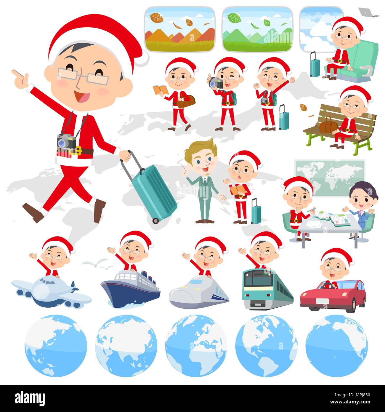 Santa claus suitcase Stock Vector Images - Alamy