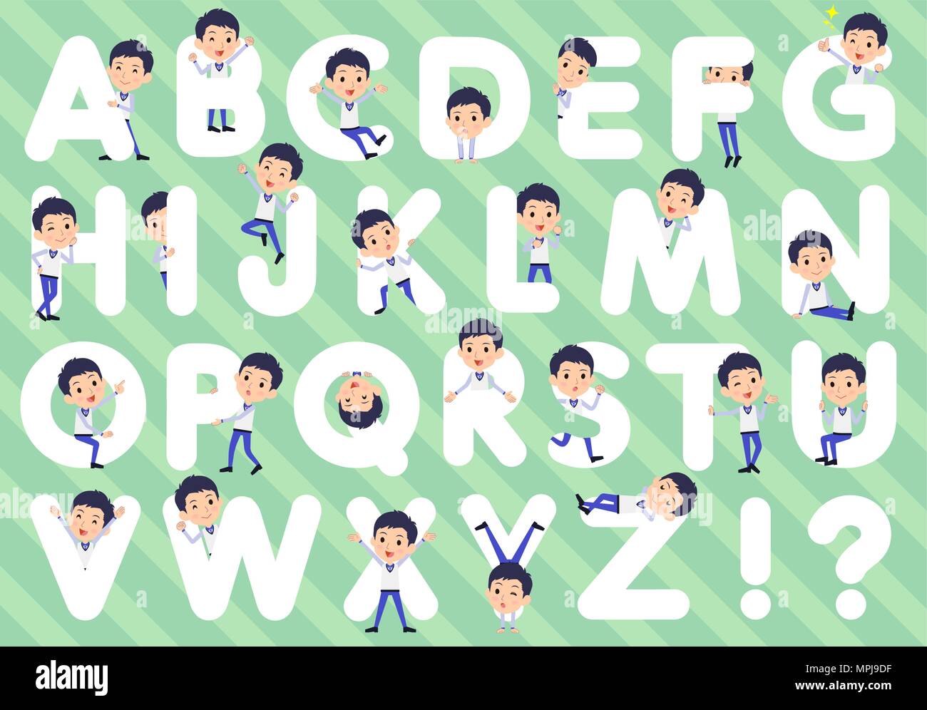 Store staff Blue uniform men A to Z Stock Vector Image & Art - Alamy