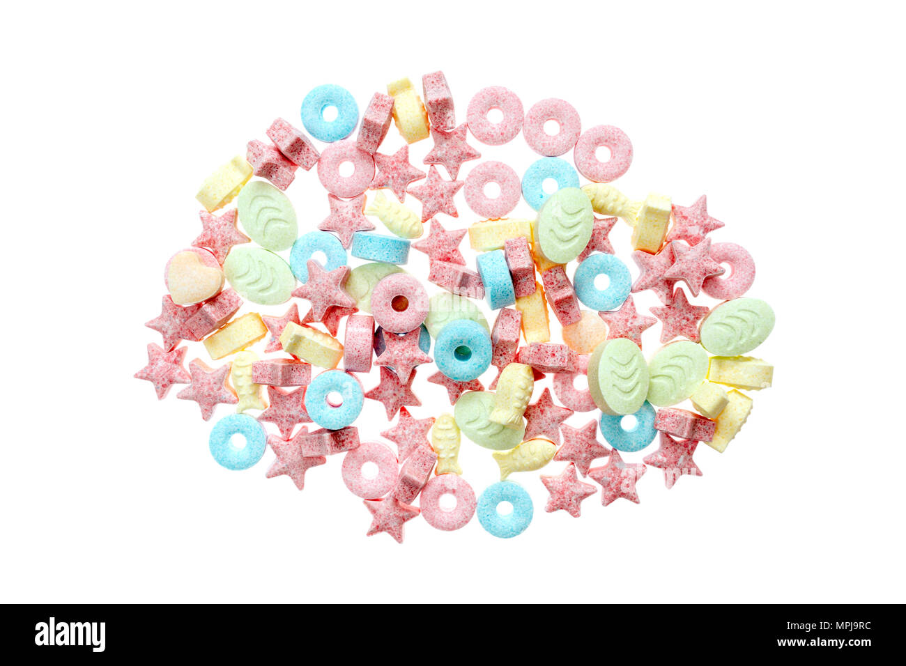 Pile of little colorful candies,isolated on white background Stock ...