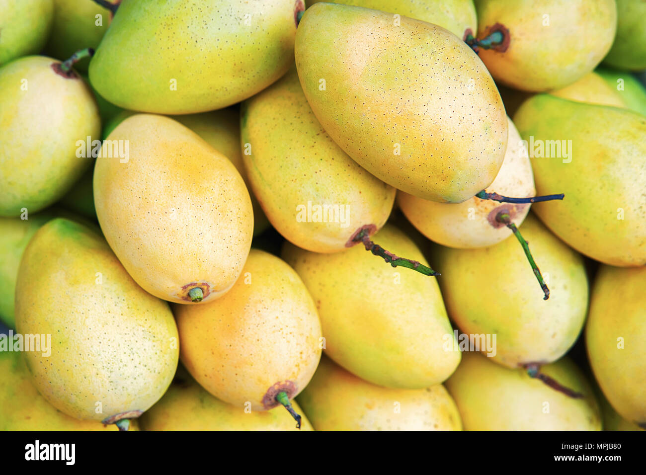 Sweet mango fruit in the street market in Hanoi, Vietnam Stock Photo ...
