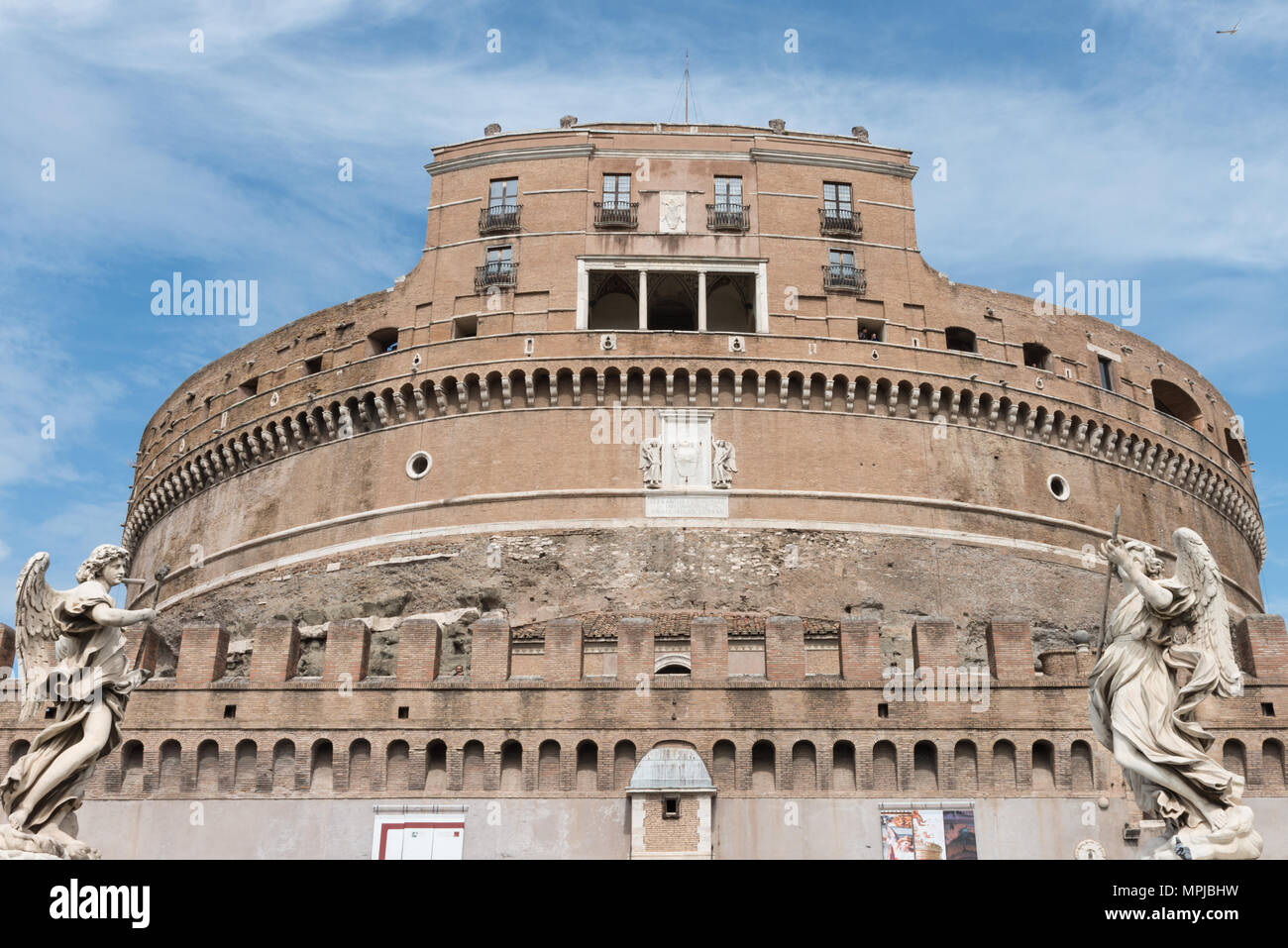 Horizontal picture of huge Castelo Sant'Angelo during blue sky day in ...