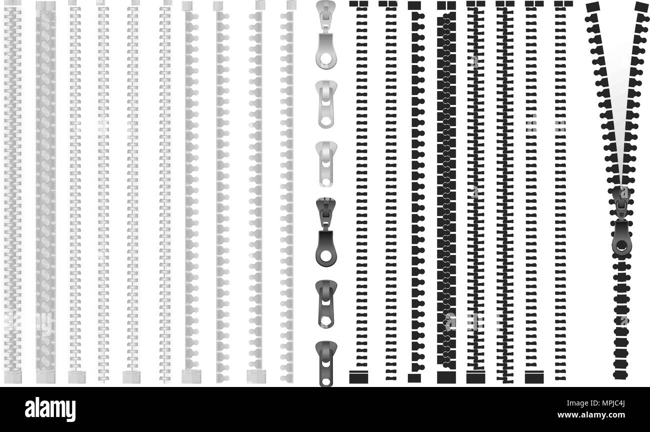 Set of different zippers clothes Stock Vector Image & Art - Alamy