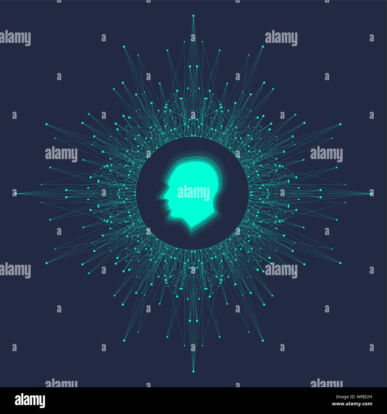 Futuristic Artificial Intelligence and Machine Learning Concept.. Human ...