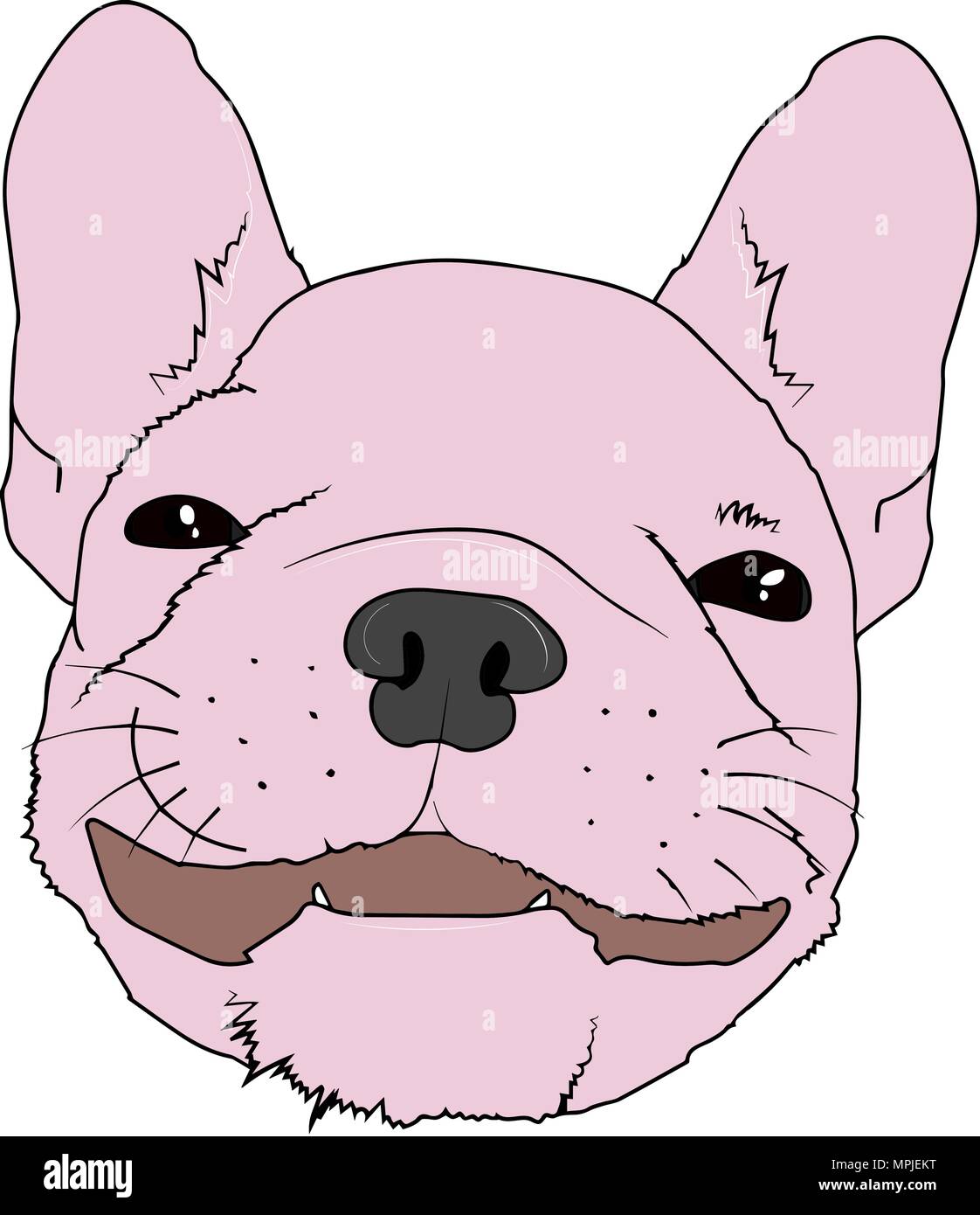 Black white french bulldog Stock Vector Images - Alamy