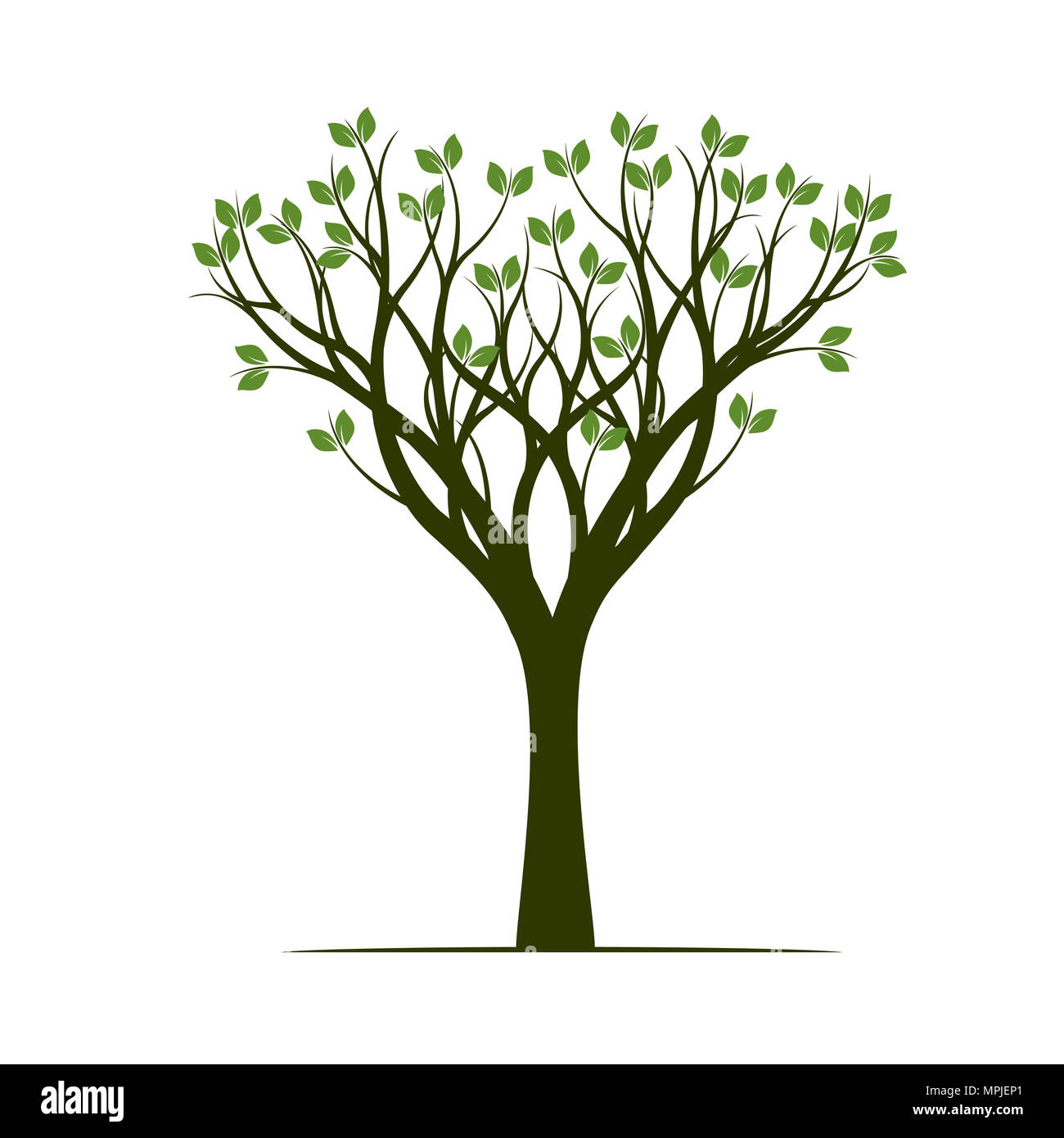 Green Spring Tree. Vector Illustration. Plant in garden Stock Photo - Alamy
