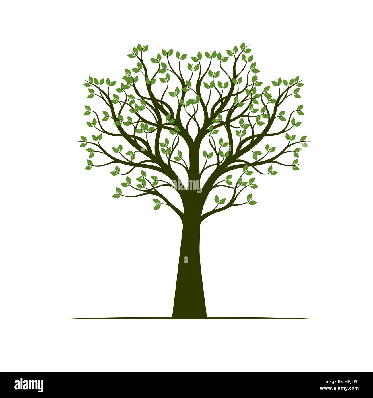 Green Spring Tree. Vector Illustration. Plant in garden Stock Photo - Alamy