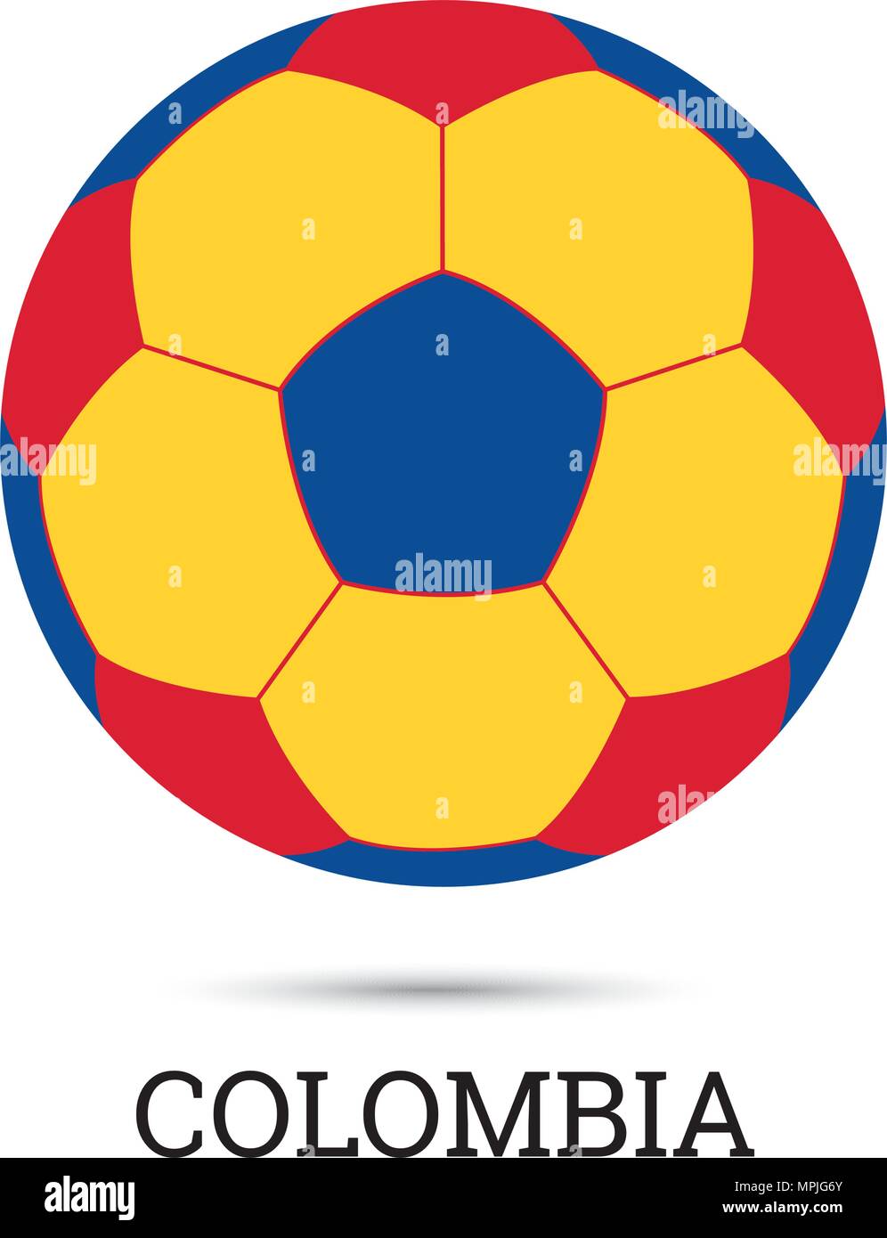 Soccer ball with Colombian national colors vector illustration Stock ...