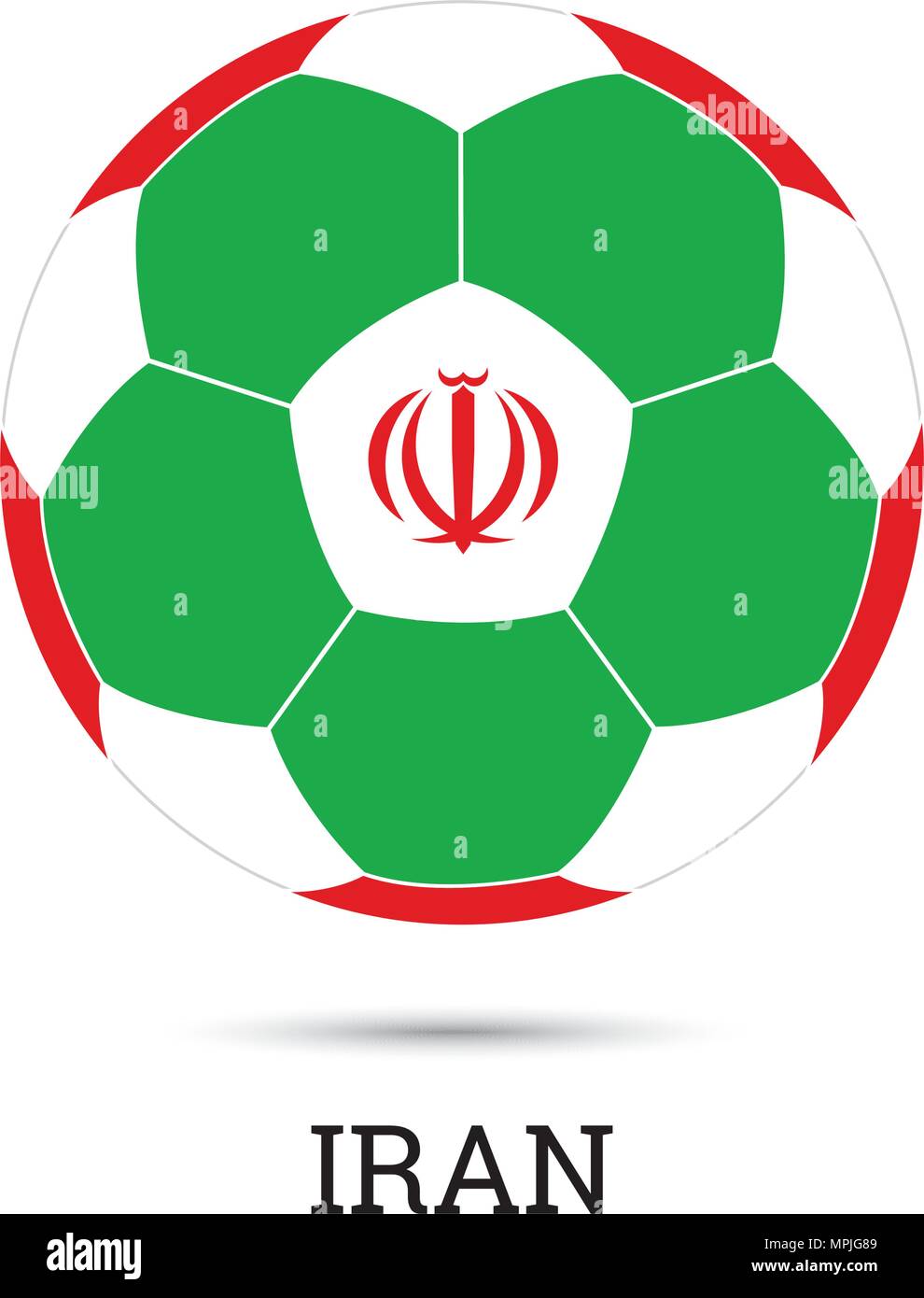 Soccer ball with Iranian national colors and emblem vector illustration ...