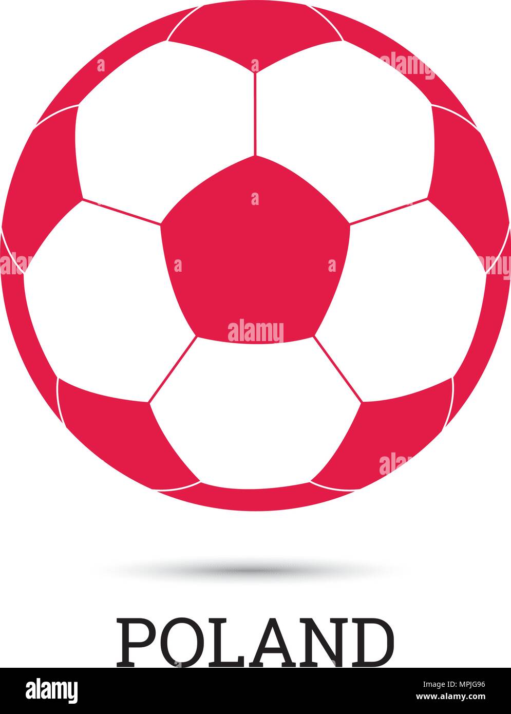 Soccer ball with Polish national colors vector illustration Stock ...