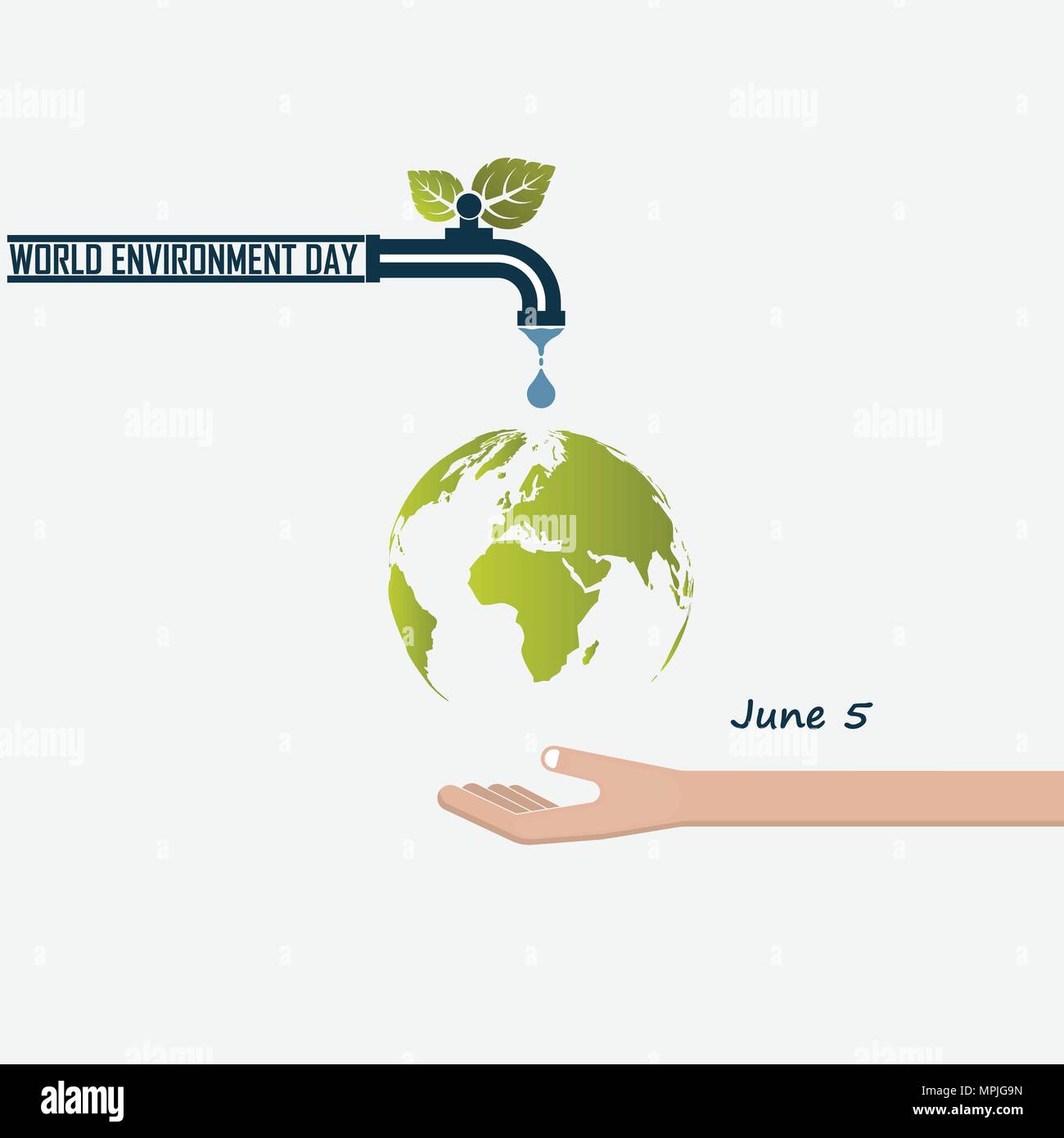 World Environment day concept vector logo design template.June 5st ...