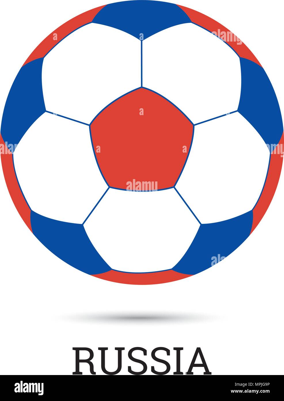 Soccer ball with Russian national colors vector illustration Stock ...