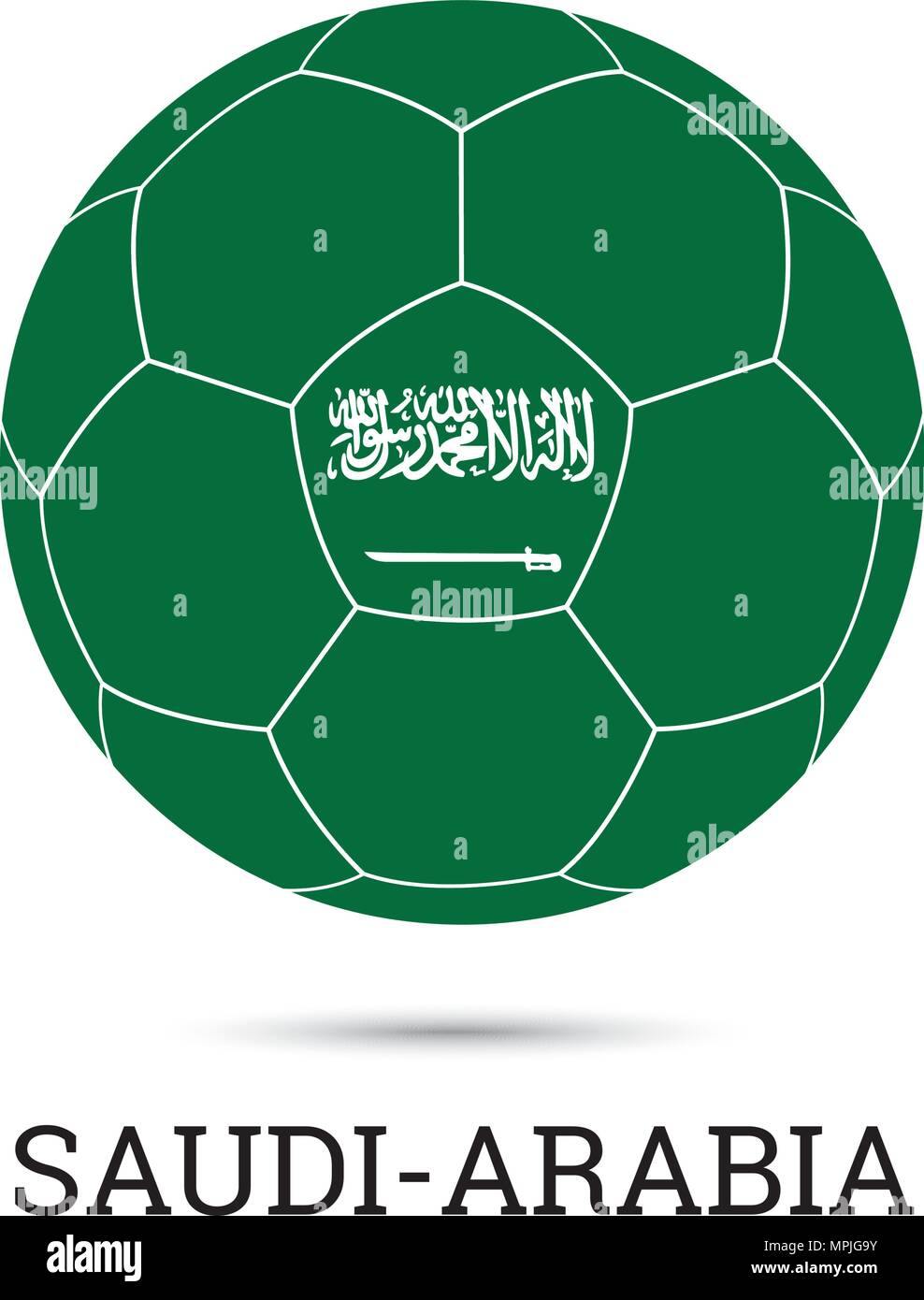Soccer ball with Saudi-Arabian national colors and emblem vector ...