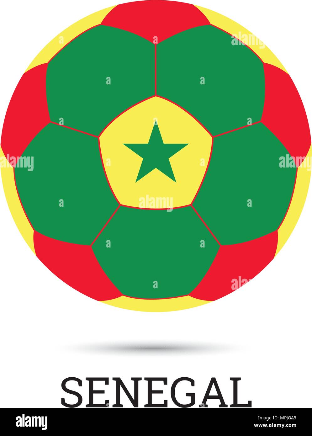 Soccer ball with Senegalese national colors vector illustration Stock ...