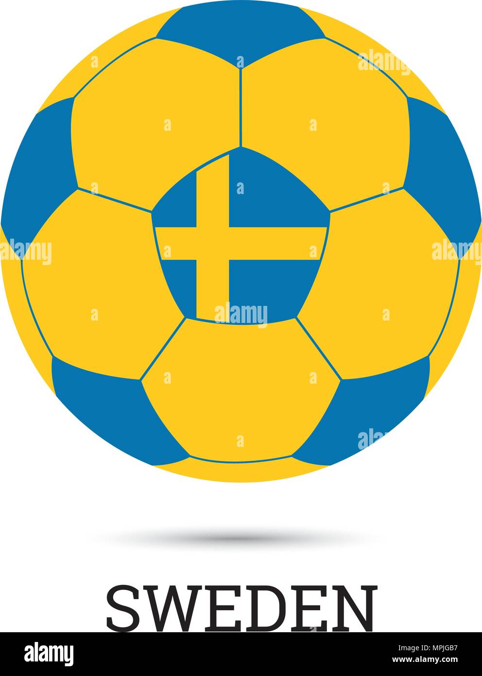Soccer ball with Swedish national colors and emblem vector illustration ...