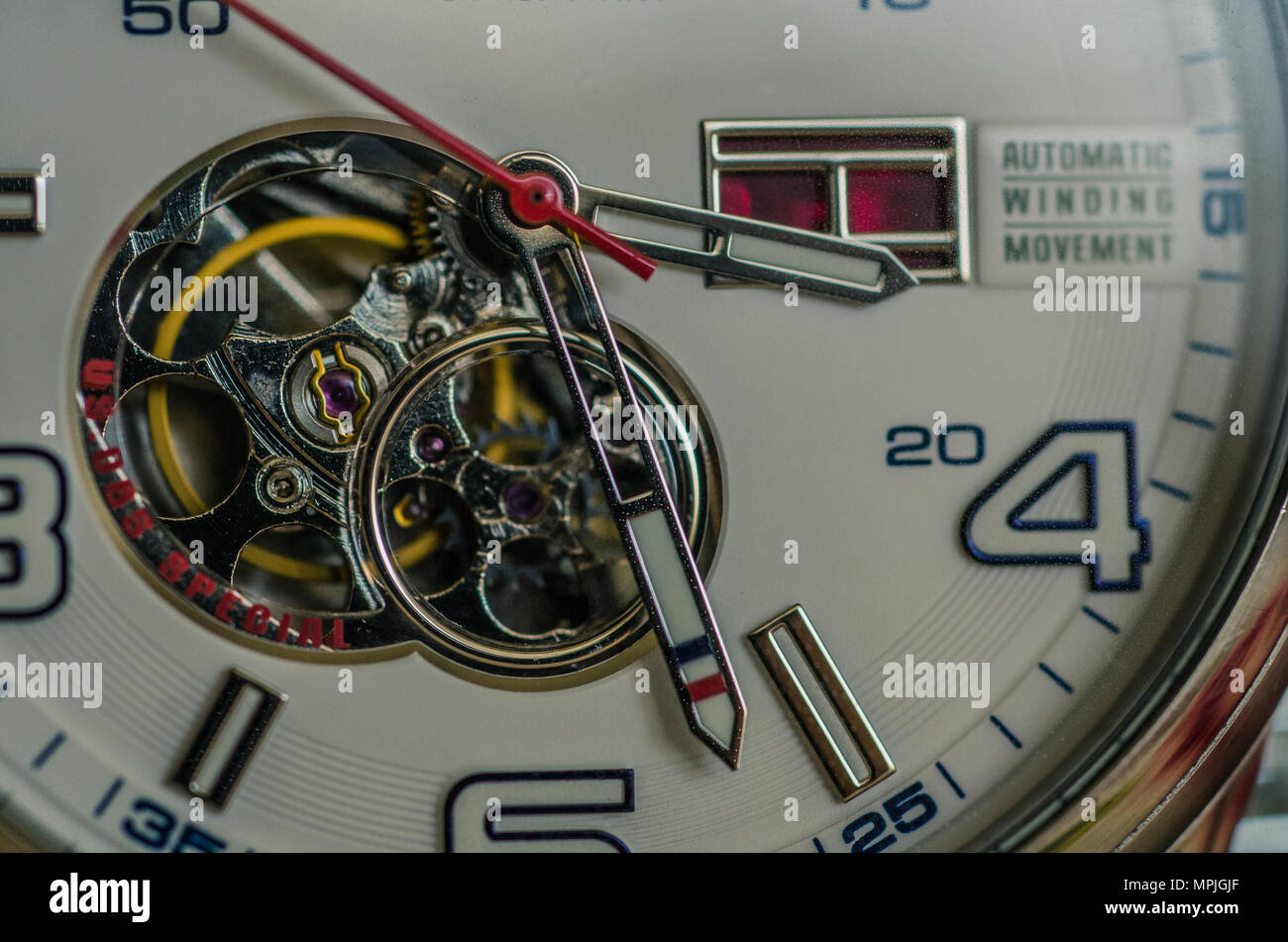 Mechanisms of a clock Stock Photo - Alamy