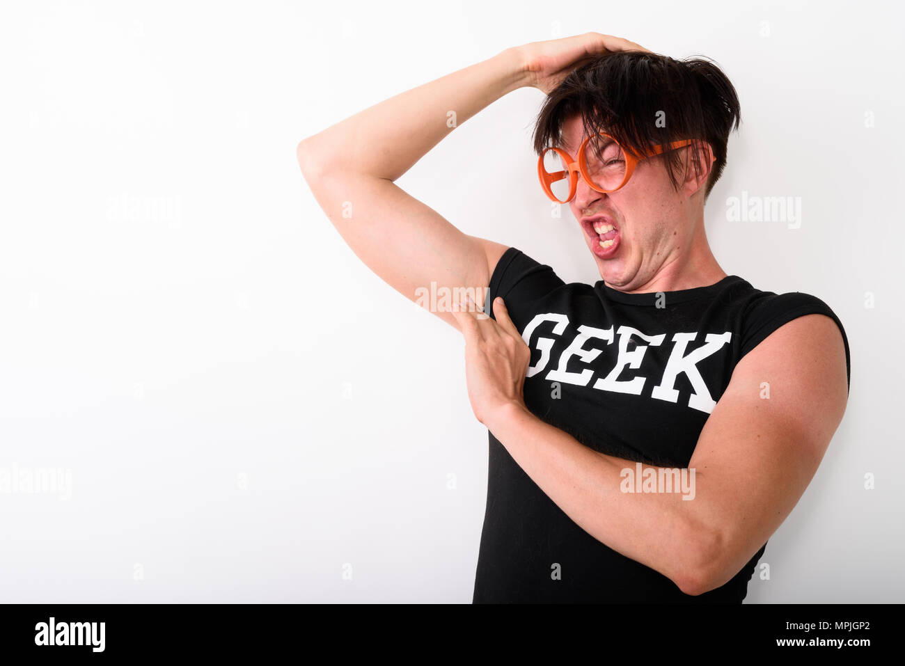 Nerd looking hi-res stock photography and images - Alamy