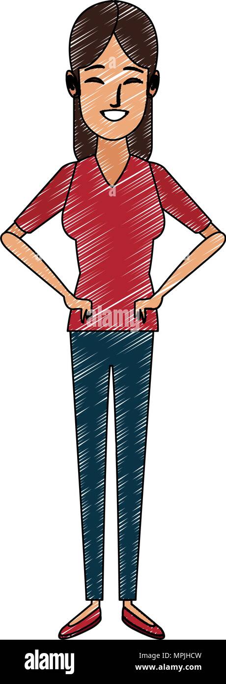 Young woman cartoon scribble Stock Vector Image & Art - Alamy
