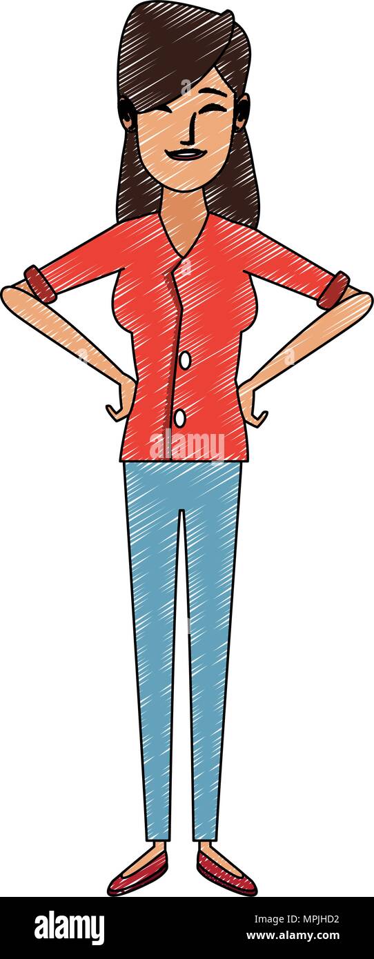 Young woman cartoon scribble Stock Vector Image & Art - Alamy