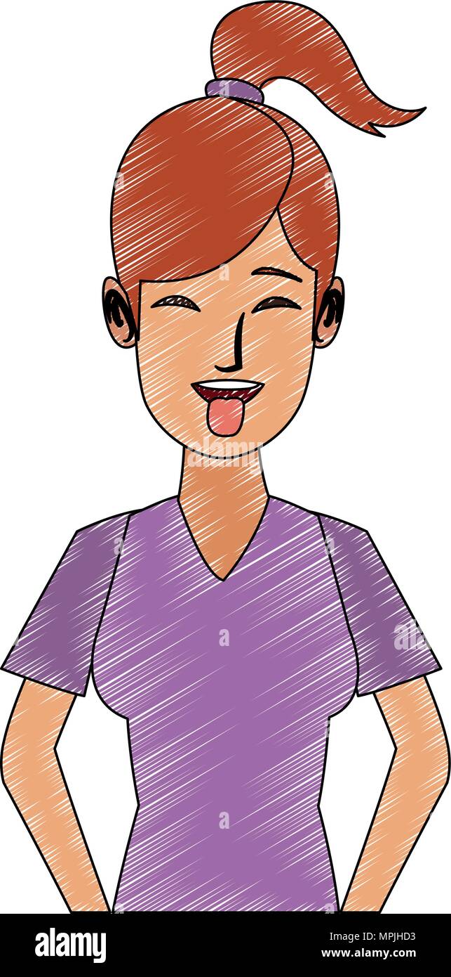 Young woman cartoon scribble Stock Vector Images - Alamy