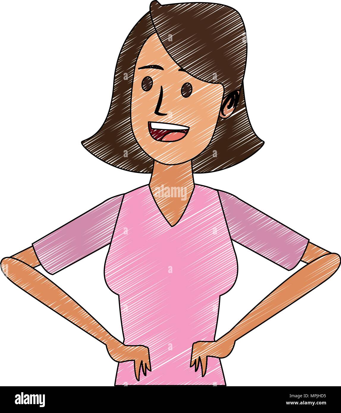 Young woman cartoon scribble Stock Vector Images - Alamy
