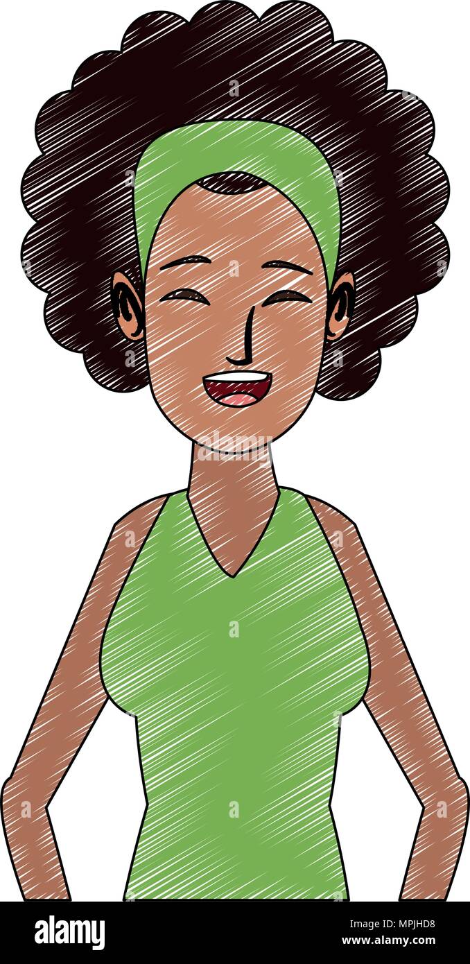 Young woman cartoon scribble hi-res stock photography and images - Alamy