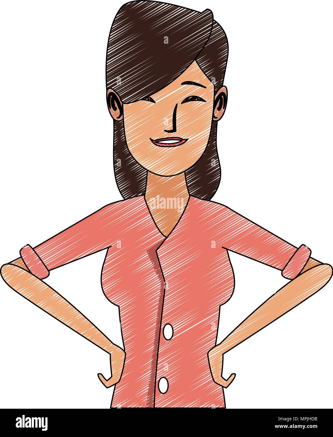 Young woman cartoon scribble Stock Vector Images - Alamy