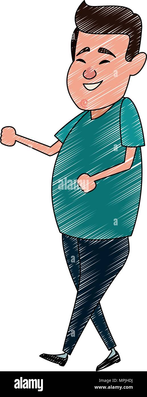 Fat man cartoon scribble Stock Vector Image & Art - Alamy