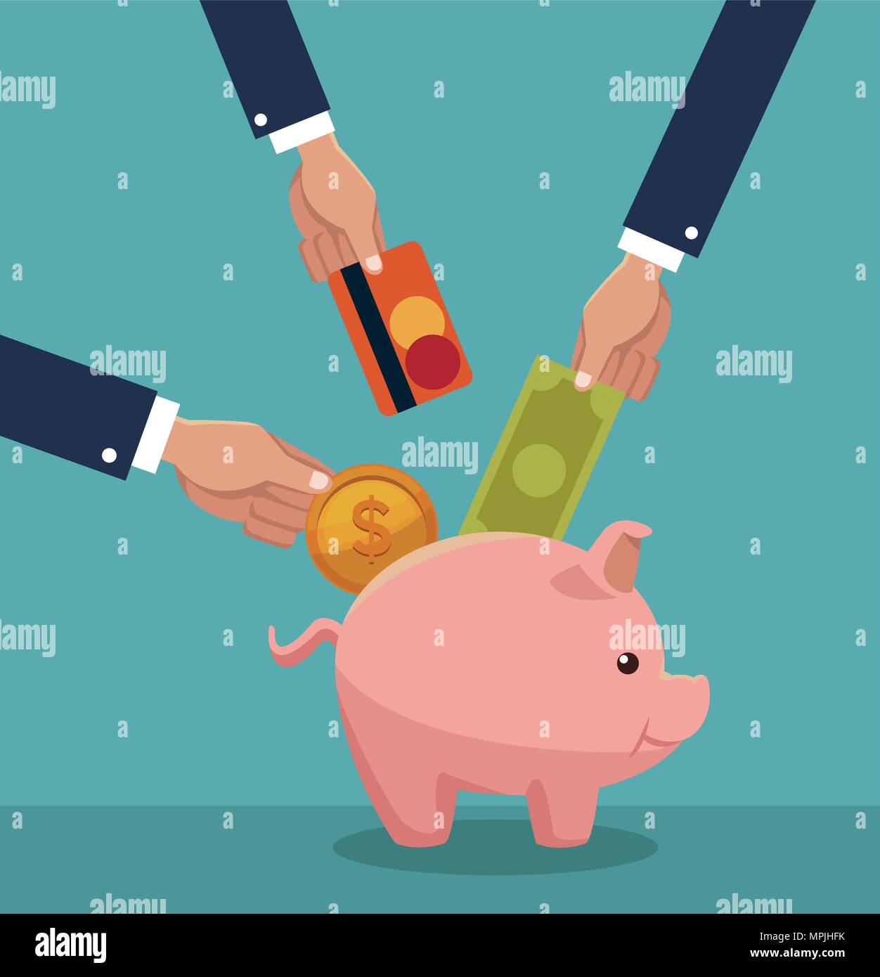 Hand saving money Stock Vector Image & Art - Alamy