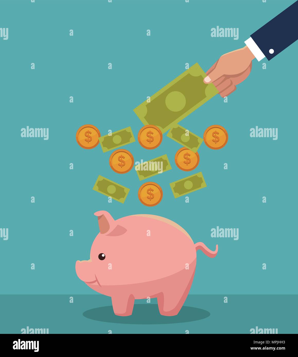 Hand saving money Stock Vector Image & Art - Alamy
