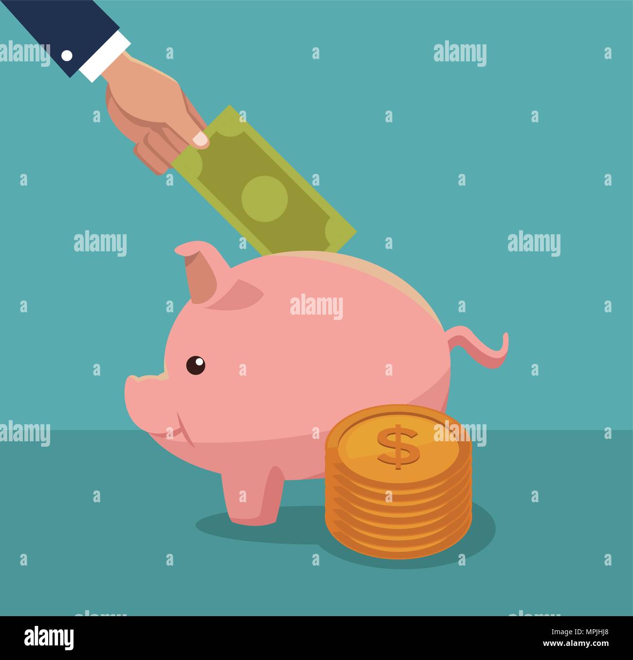 Hand saving money Stock Vector Image & Art - Alamy