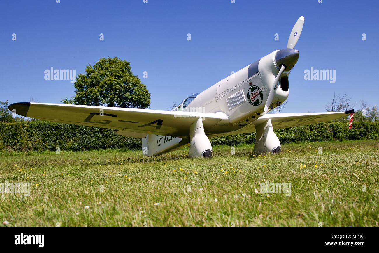 1936 Percival Mew Gull on static display at Shuttleworth, Old Warden ...