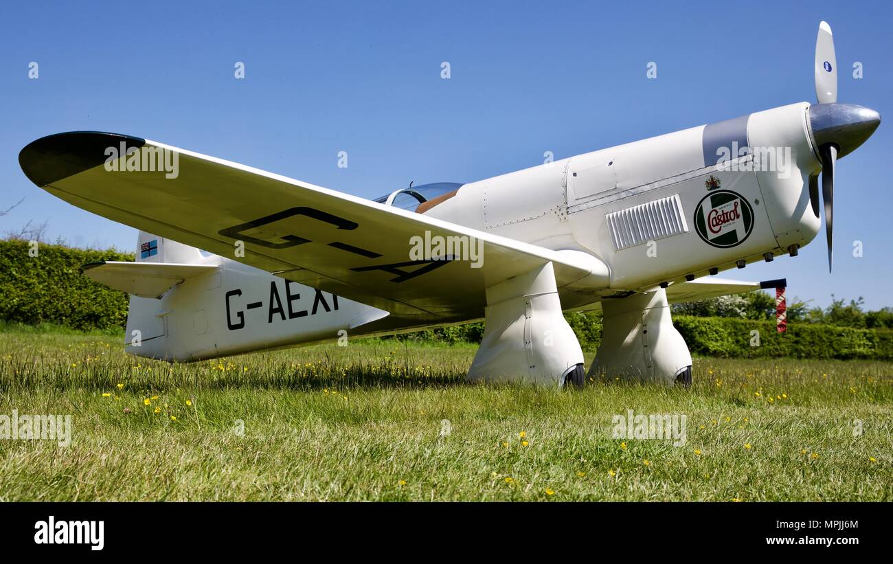 1936 Percival Mew Gull on static display at Shuttleworth, Old Warden ...