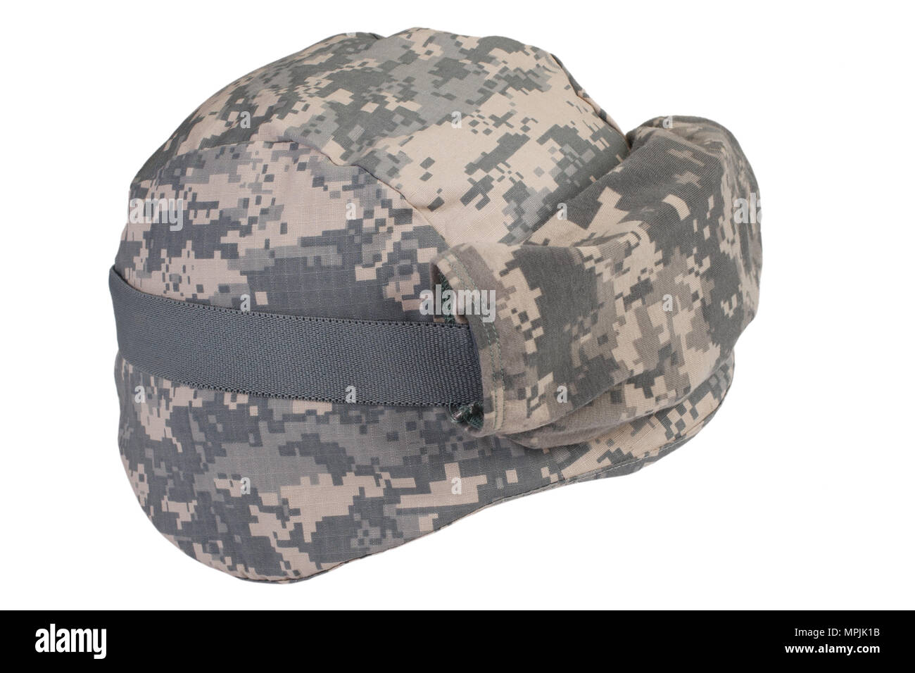 kevlar helmet with a camouflage cover and protective goggles isolated ...