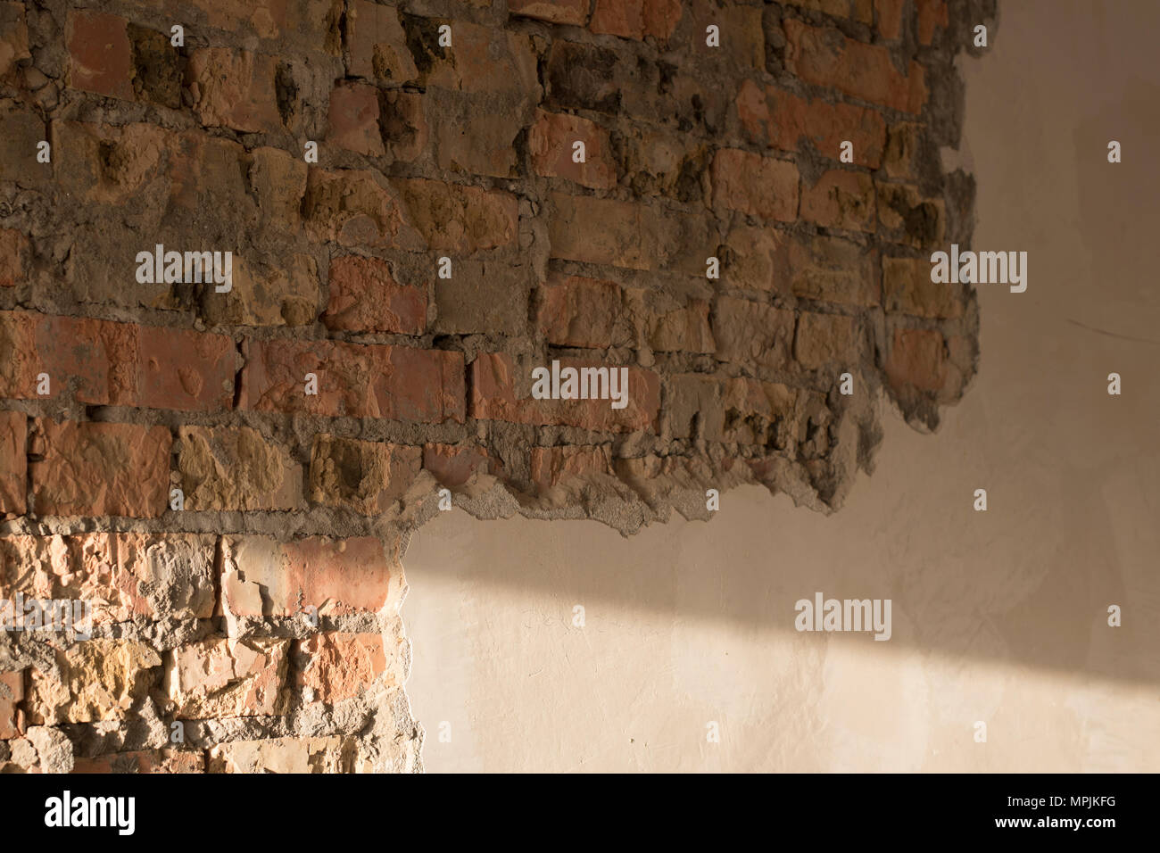 brick wall and plastered Stock Photo - Alamy