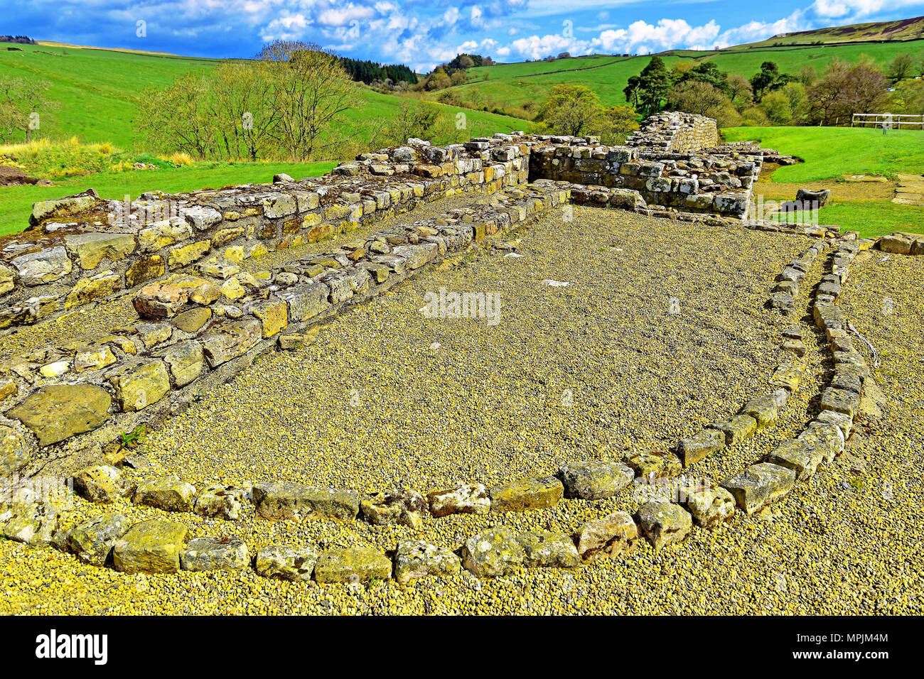 Vindolanda Roman Fort and Museum Northumberland living area Stock Photo ...