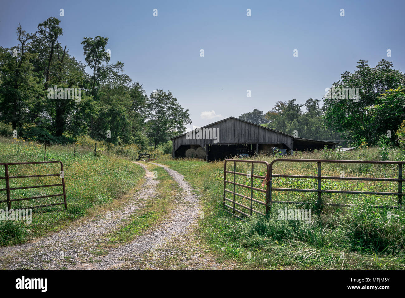 Motorcycle driving through Indiana backroad Stock Photo - Alamy