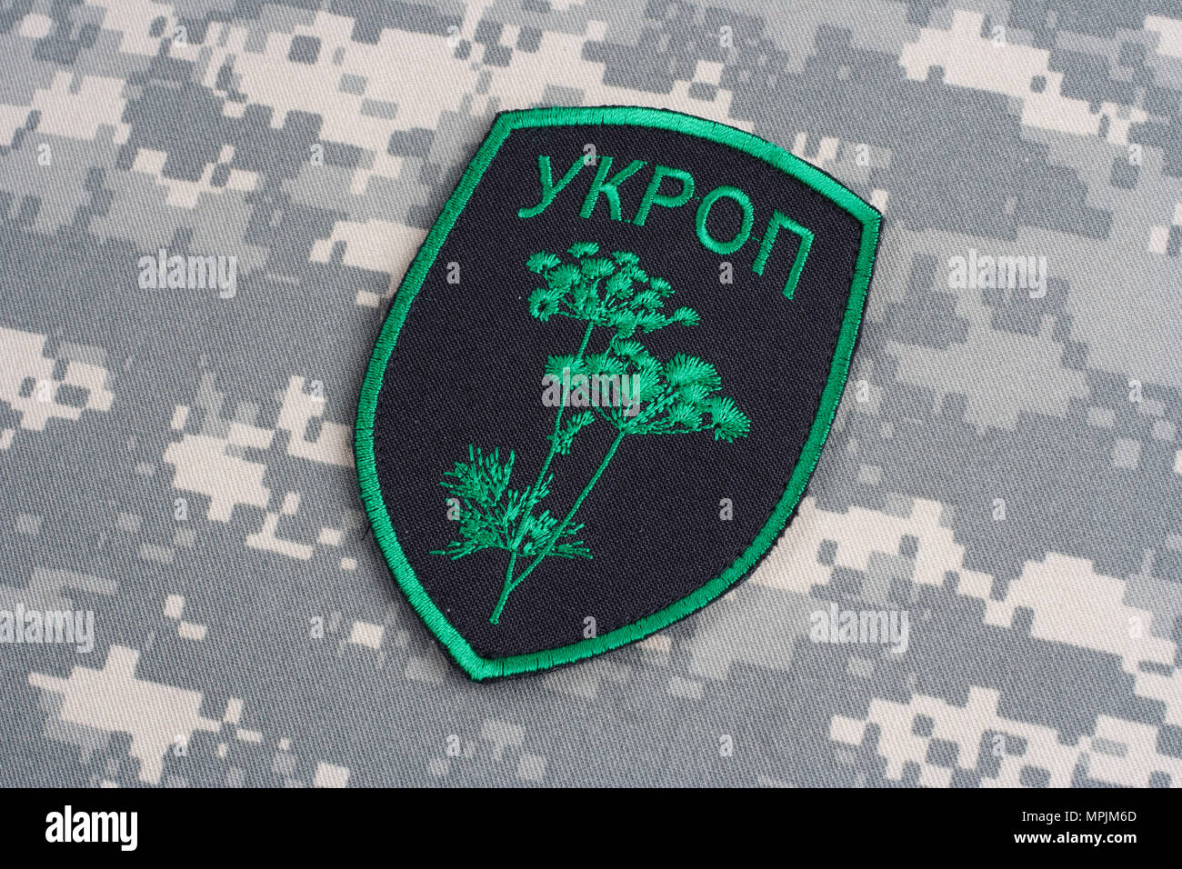 KIEV, UKRAINE - July, 16, 2015. Ukraine Army unofficial uniform badge ...