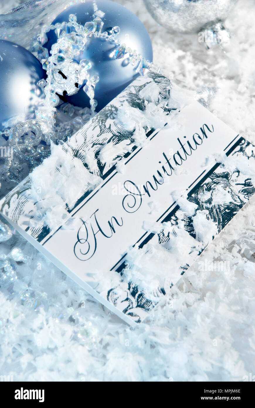 Celebrate christmas invitation card snow hi-res stock photography and ...