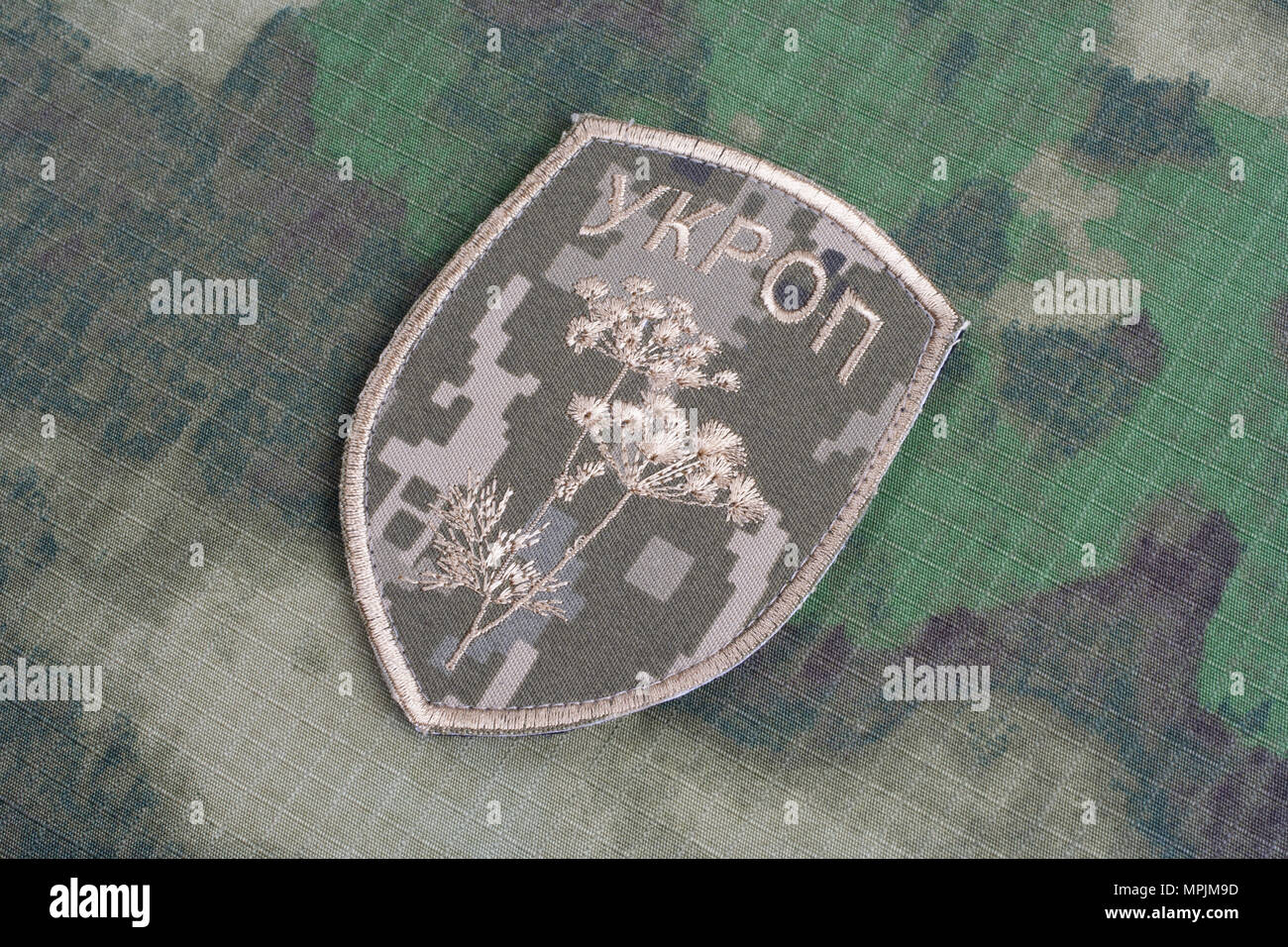 KIEV, UKRAINE - July, 16, 2015. Ukraine Army unofficial uniform badge ...