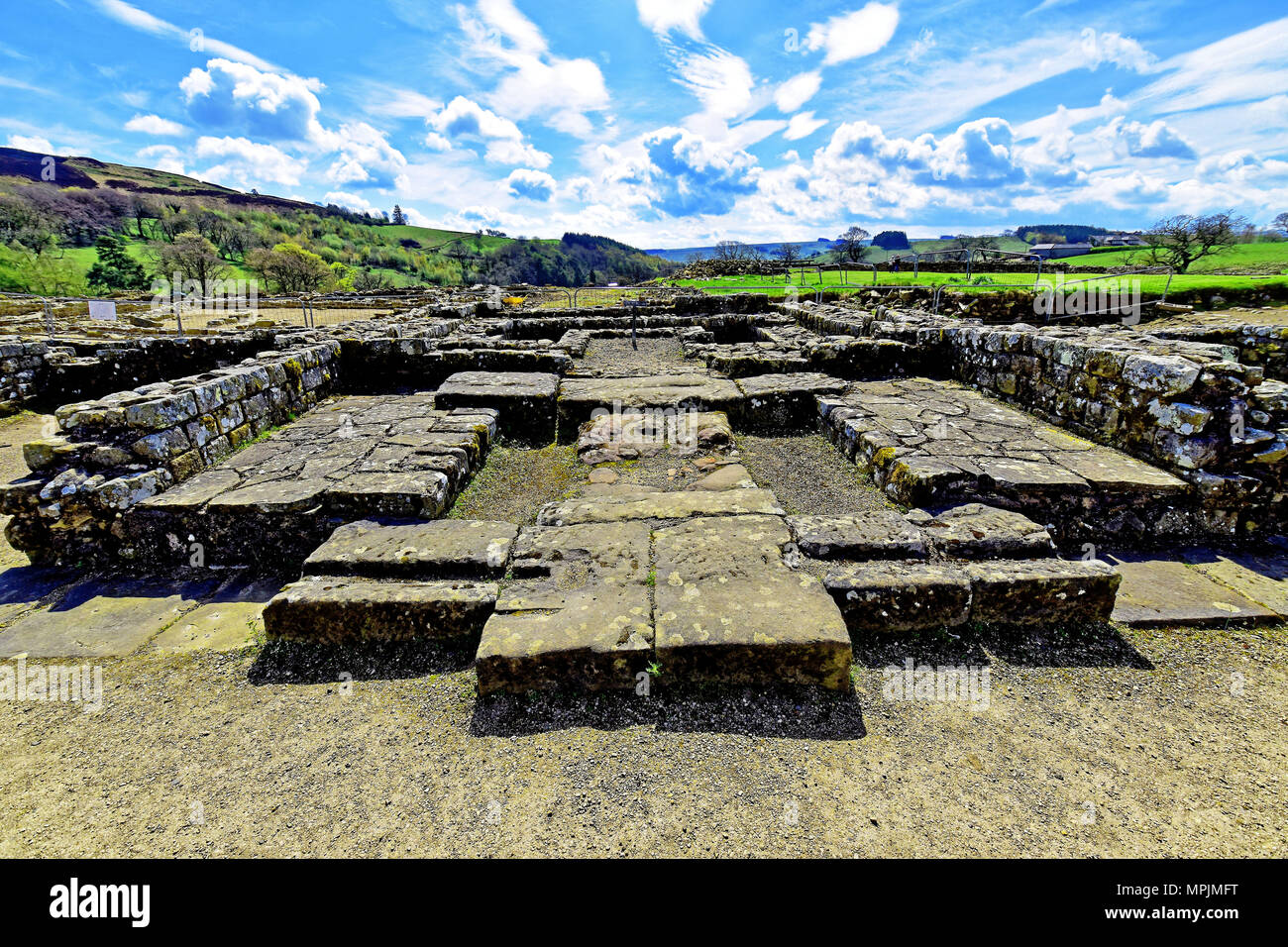 Vindolanda Roman Fort and Museum Northumberland living quarters Stock ...
