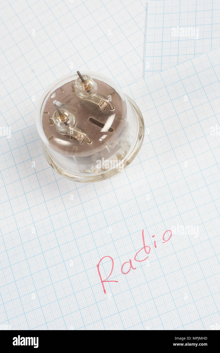 old vacuum tube (electron tube) on graph paper background Stock Photo ...