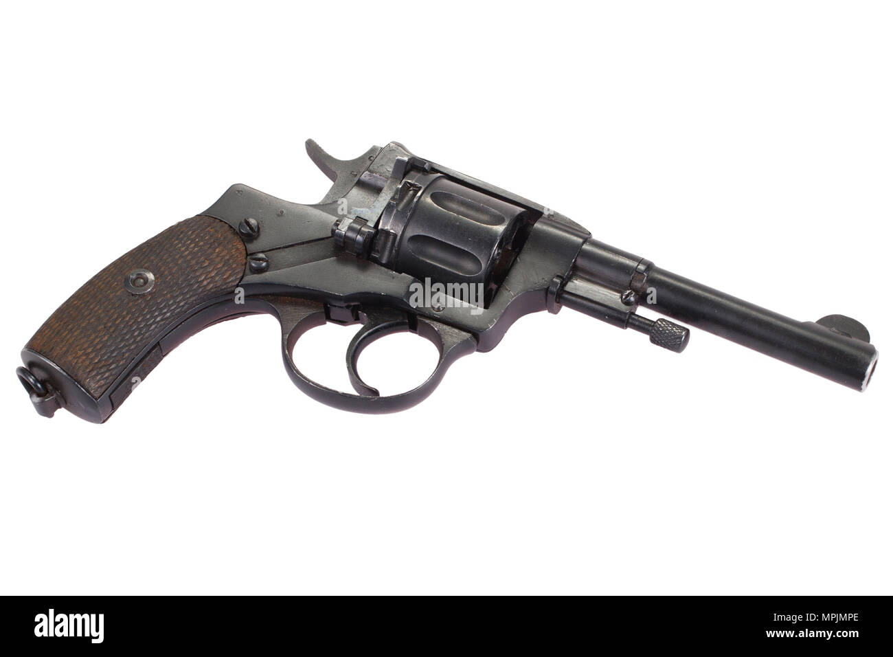 The Nagant M1895 Revolver isolated on a white background Stock Photo ...