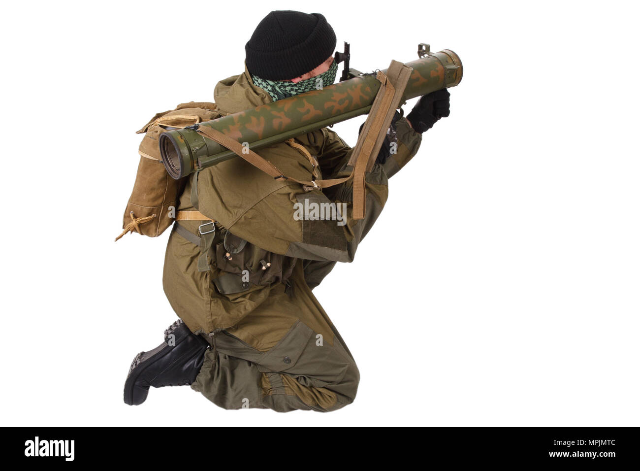 fighter with RPG rocket launcher isolated on white Stock Photo - Alamy