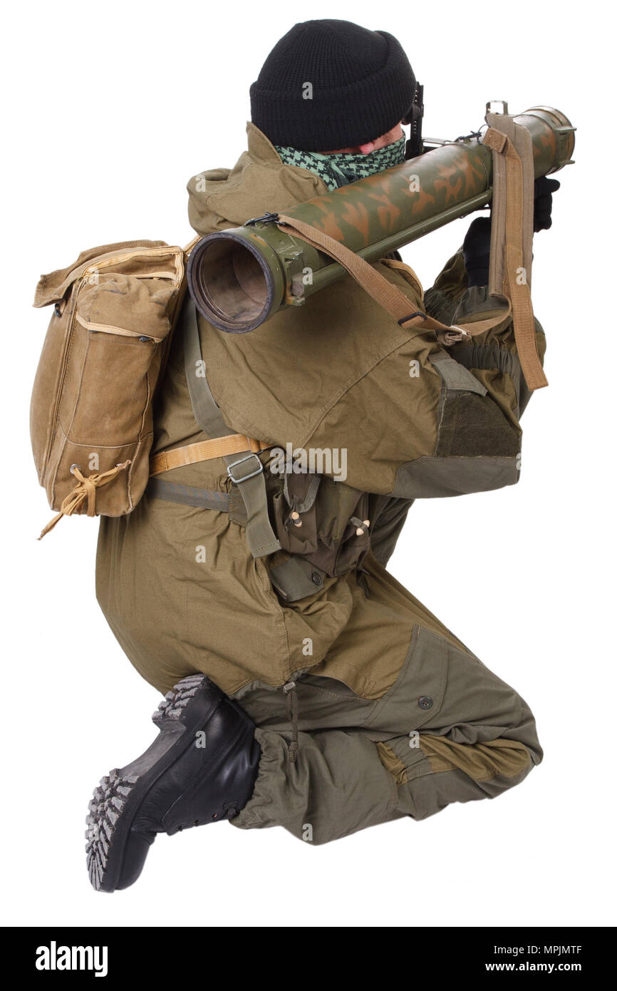 fighter with RPG rocket launcher isolated on white Stock Photo - Alamy