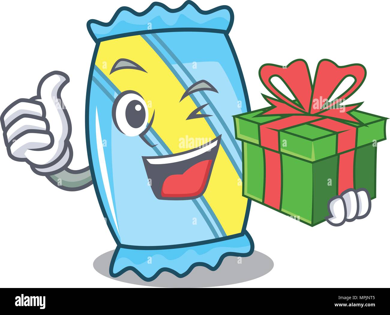 With gift candy mascot cartoon style Stock Vector Image & Art - Alamy