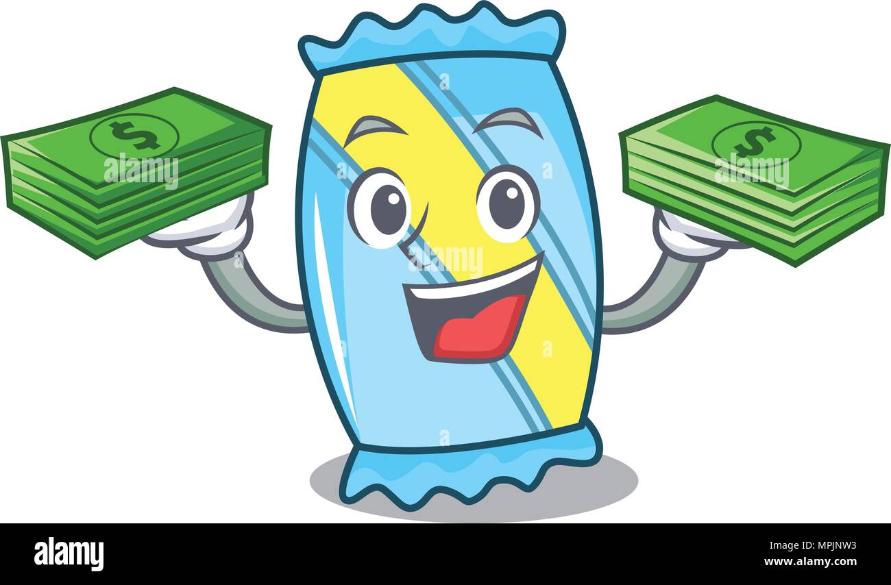 With money bag candy mascot cartoon style Stock Vector Image & Art - Alamy