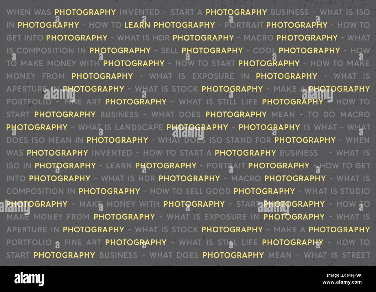 Photography Yellow Keywords Marketing Concept. Photographs Poster on ...