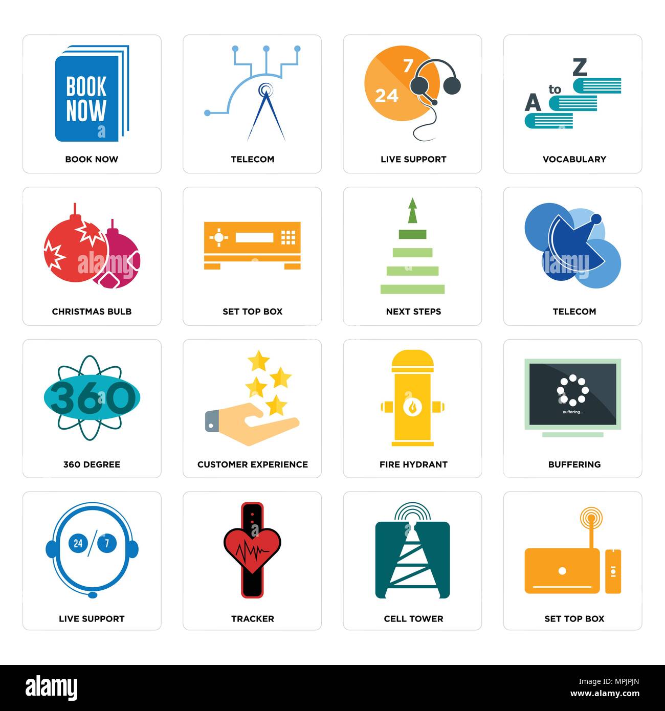 Set Of 16 Simple Editable Icons Such As Set Top Box Cell Tower Tracker Live Support
