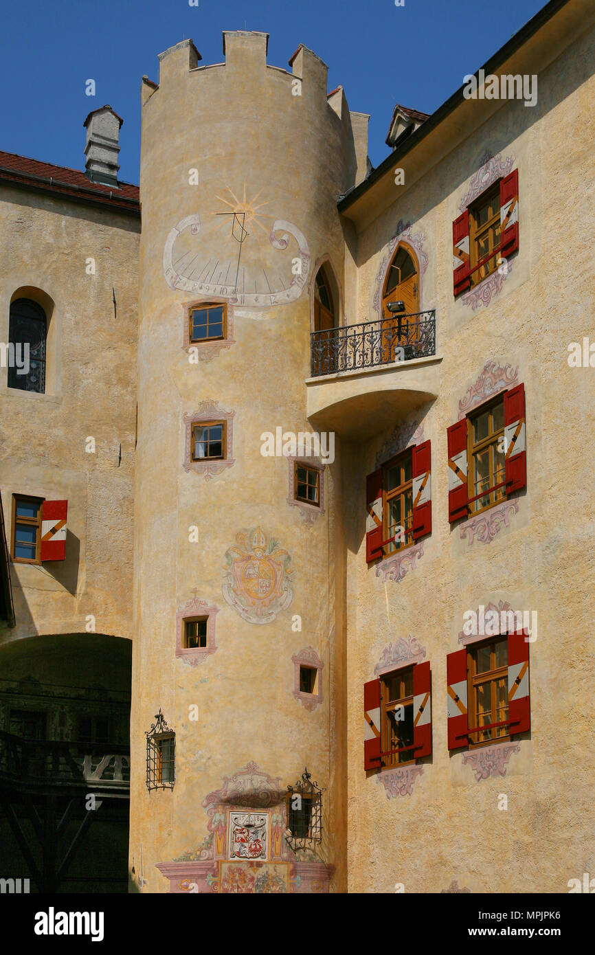 Brunico Castle, vertical detail. Brunico in South Tyrol - Italy Stock ...