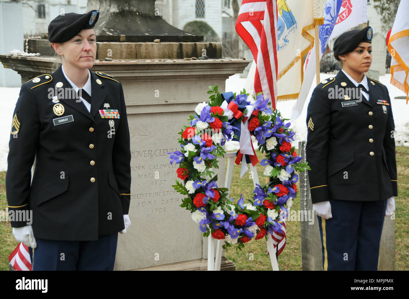 Staff Sgt. Amy Ramsay (left) and Sgt. Maurissa Shaffer of the U.S. Army ...